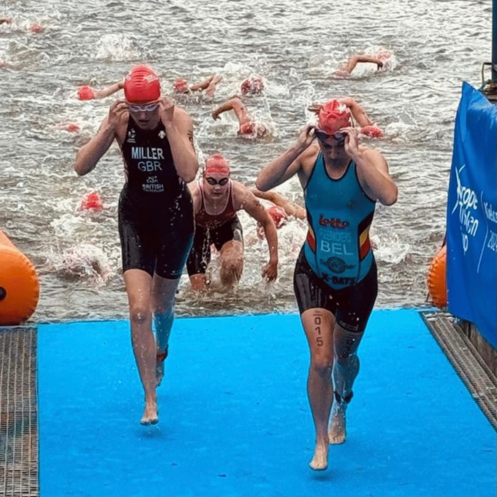 Elite athletes Mr Lund, Ms Miller and Mr Perham compete in ...